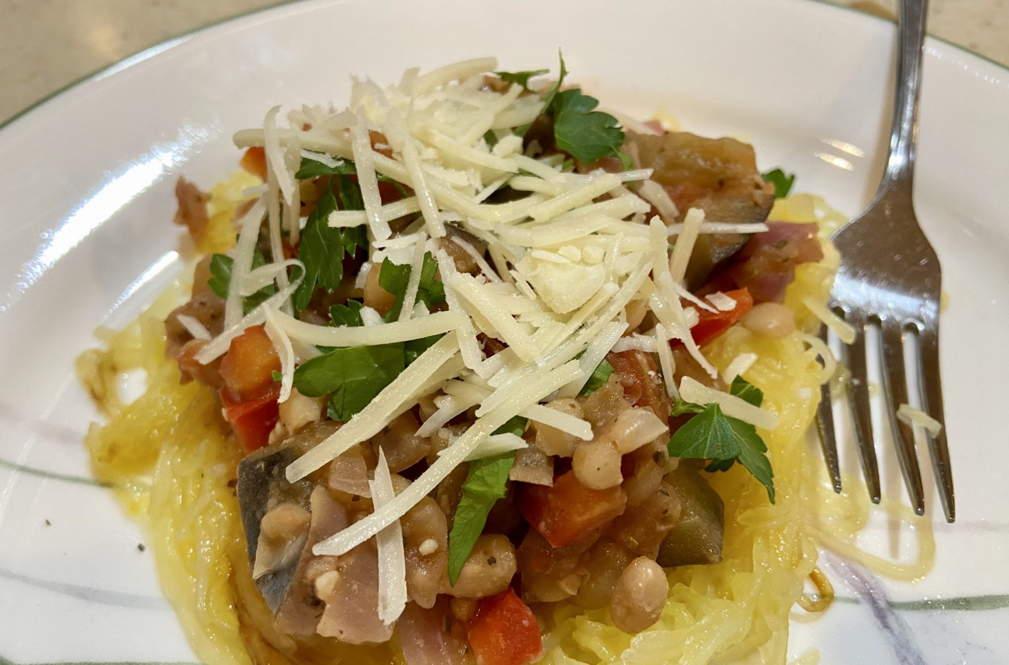Spaghetti Squash with Eggplant Sauce – Health Plus